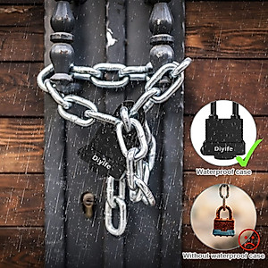 Padlock with Key, [2 Pack] [4 Keys] Diyife Padlock Waterproof Lock Key Padlocks 40mm Heavy Duty Padlocks Anticut, Oustside Laminated Steel for Gym Locker, Garage, Fence, Shed, Yard,Outdoor & Indoor