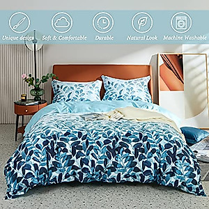 MILDLY 100% Egyptian Cotton Duvet Cover Set 3pcs Printed Bedding Set with Zipper Closure & Corner Ties - Nero (1 Duvet Cover, 2 Pillow Shams)