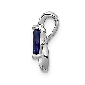 14k White Gold Diamond and .28 Sapphire Teardrop Slide style PM5282-SA-005-WA