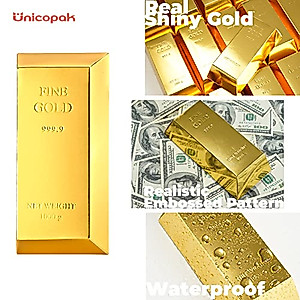 UnicoPak 30 Pack Gold Bar Gift Boxes 6.5x3 Inch, Fake Gold Bar Party Favor Candy Boxes Gold Gift Boxes for Gold Candy Chocolate Coins Favors, for Casino Theme Golden Birthday Party Decorations Halloween Christmas