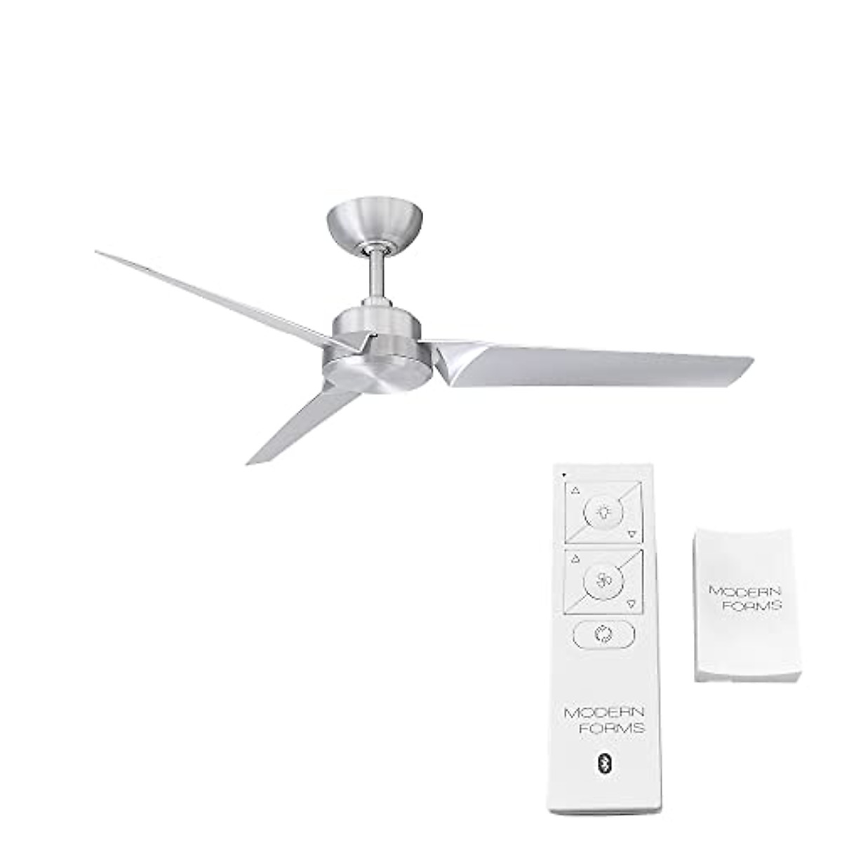 Roboto Smart Indoor and Outdoor 3-Blade Ceiling Fan 52in Brushed Aluminum with Remote Control works with Alexa, Google Assistant, Samsung Things, and iOS or Android App