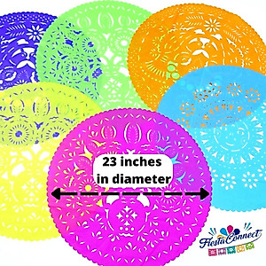 Mexican Place mats, 6 Pack, Fiesta Decorations, 23 Inches, Mexico Wedding, Mexican Papel Picado, Mexican Fiesta, Quinceañera, RG6