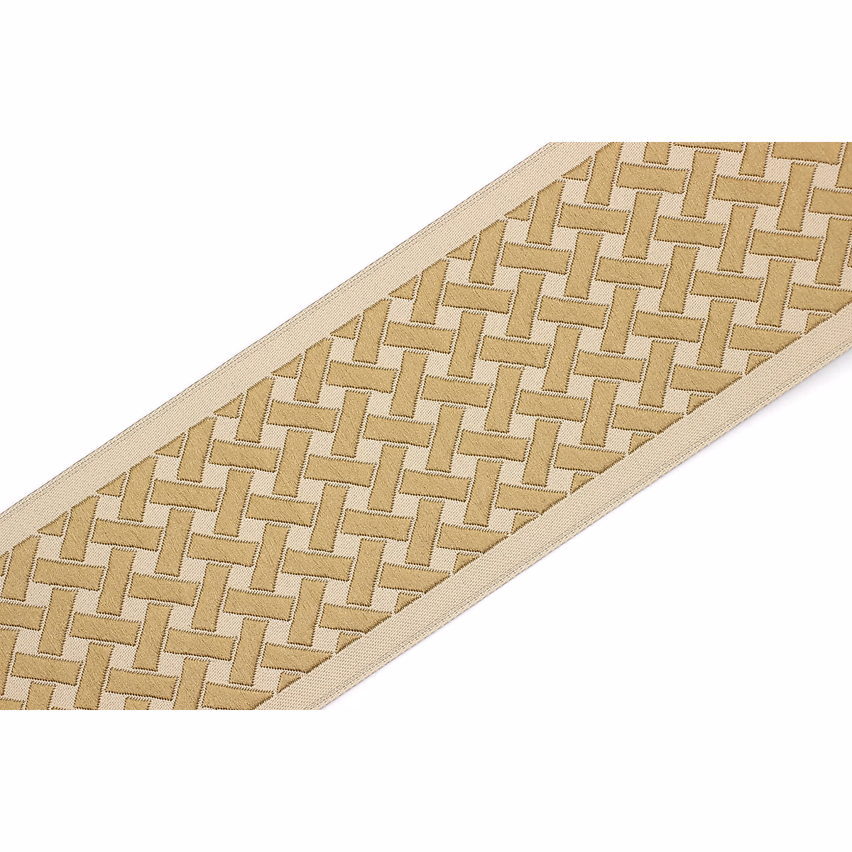 3.8 Yards Spool 2.7" Gold & Cream Knot Embroidered Drapery Trim Jacquard Ribbon for Your Drapes Curtains Drapery Banding Trim Tape V6 179