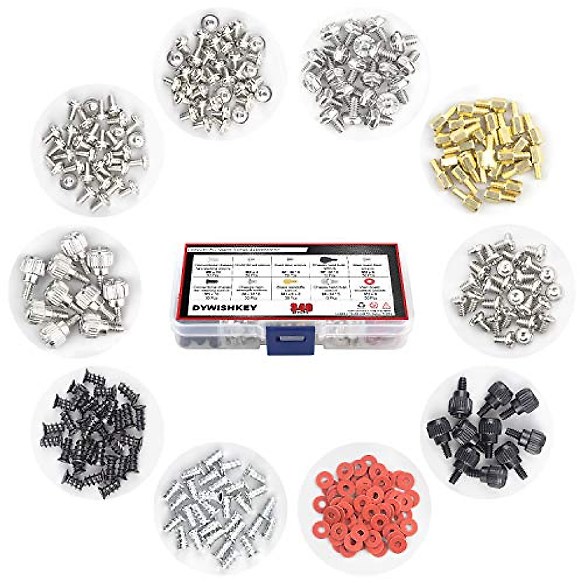 DYWISHKEY Computer Screws Standoffs Set Assortment Kit, 340 PCS