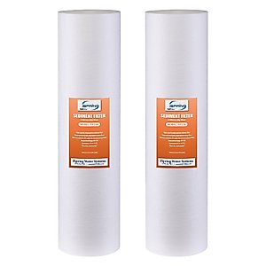 iSpring 5-Micron 20” x 4.5” Whole House Water Filter Cartridges, High Capacity Sediment Filter, Model Number: FP25BX2