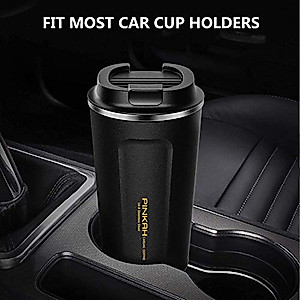 PINKAH 17OZ Stainless Steel Coffee Travel Mug, Double Walled Insulated Vacuum Tumbler Cup, Powder Coated Thermal with Lid for Hot and Cold Coffee Tea