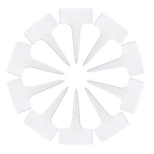 HOVEOX 200PCS Plastic Plant Tags, T-Type Markers Nursery Garden Labels Stakes for Gardening Green House Humidity Dome Orchard Botanical Garden (White)