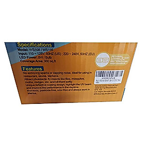 Faicuk WS108 Wall Sconce Fly Light Trap for Capturing Flies, Moths, Gnats, Mosquitos and Other Flying Insects - 13"x7.5"x5.5" (Black)