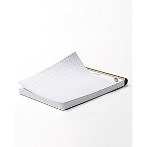 russell+hazel Metal Backed Gold Drafters Tablet Notepad, 100 Perforated Gridded Drafting Sheets, 6.375" x 8.875", Drafters Tablet Notepad