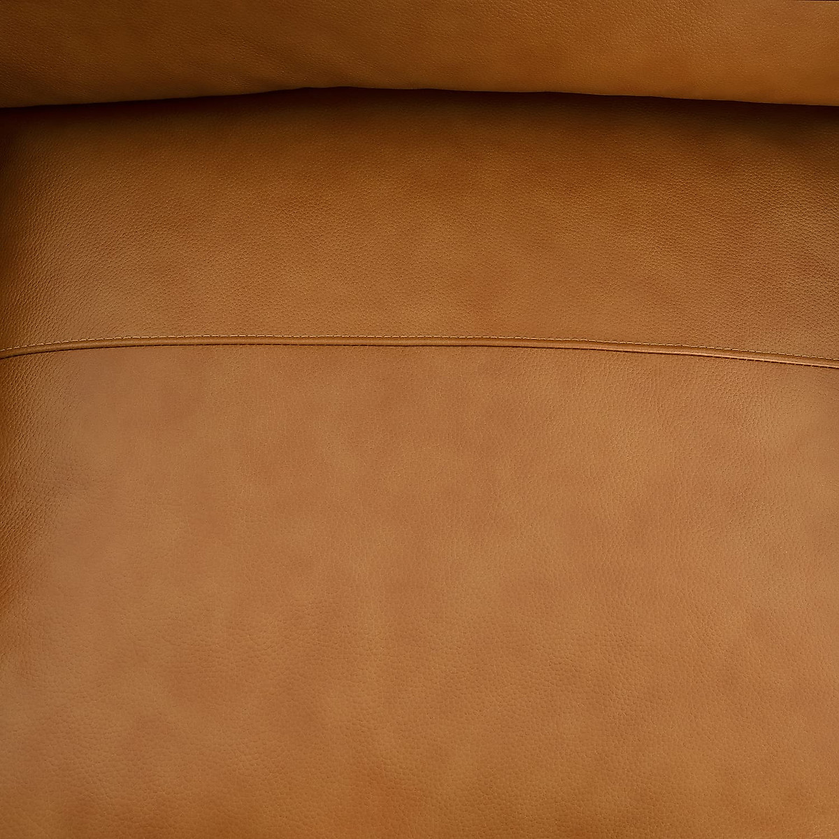 Naomi Home Genuine Leather Sofa - Luxurious Comfort, Goose Feather Cushion Filling, Square Arm Design, Sturdy Block Legs, Elegant Tan - Ideal for Living Room, Office, or Bedroom