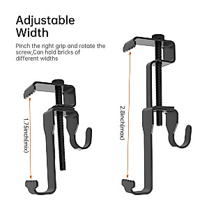 Elrswy Brick Hanger,Brick Hooks,Brick Clips for Hanging Pictures,No Drill,No Holes,Stainless Steel,Black,6 Pack