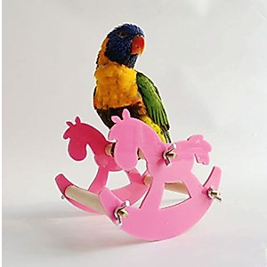 zoele Pet Bird Parrot Hamsters Holder Squirrels Climbing Swing Stand Rocking Chair Seesaw Chewing Toys