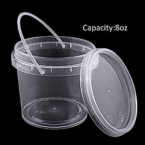 15 Pack 8 oz Slime Containers with Lids and Handles,Mini Toy Storage Case