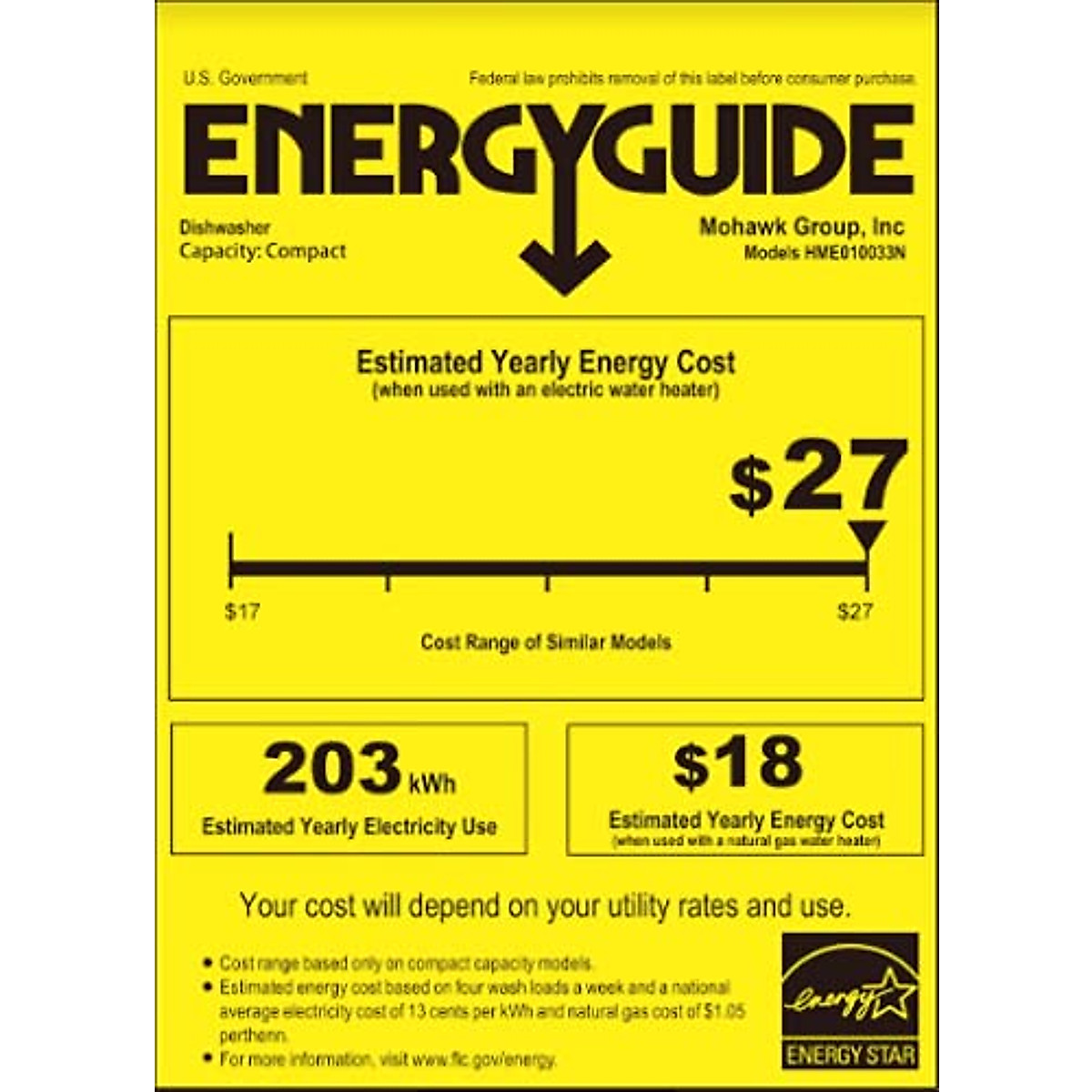 hOmeLabs Compact Countertop Dishwasher - Energy Star Portable Mini Dish Washer in Stainless Steel Interior for Small Apartment Office and Home Kitchen with 6 Place Setting Rack and Silverware Basket