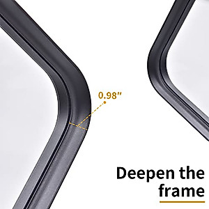 KOCUUY Bathroom Mirror, 30" x 40" Wall Mirror with Matte Black Metal Frame, Decorative Rectangular Vanity Mirror for Bedroom Bathroom Living Room Entryway (Horizontal/Vertical)