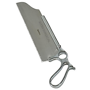 Premium Satterlee Bone Saw Ring Handle Stainless Steel Cutting Edge-12" (30.5 cm), light metal handle with stainless 9" (22.9 cm) blade