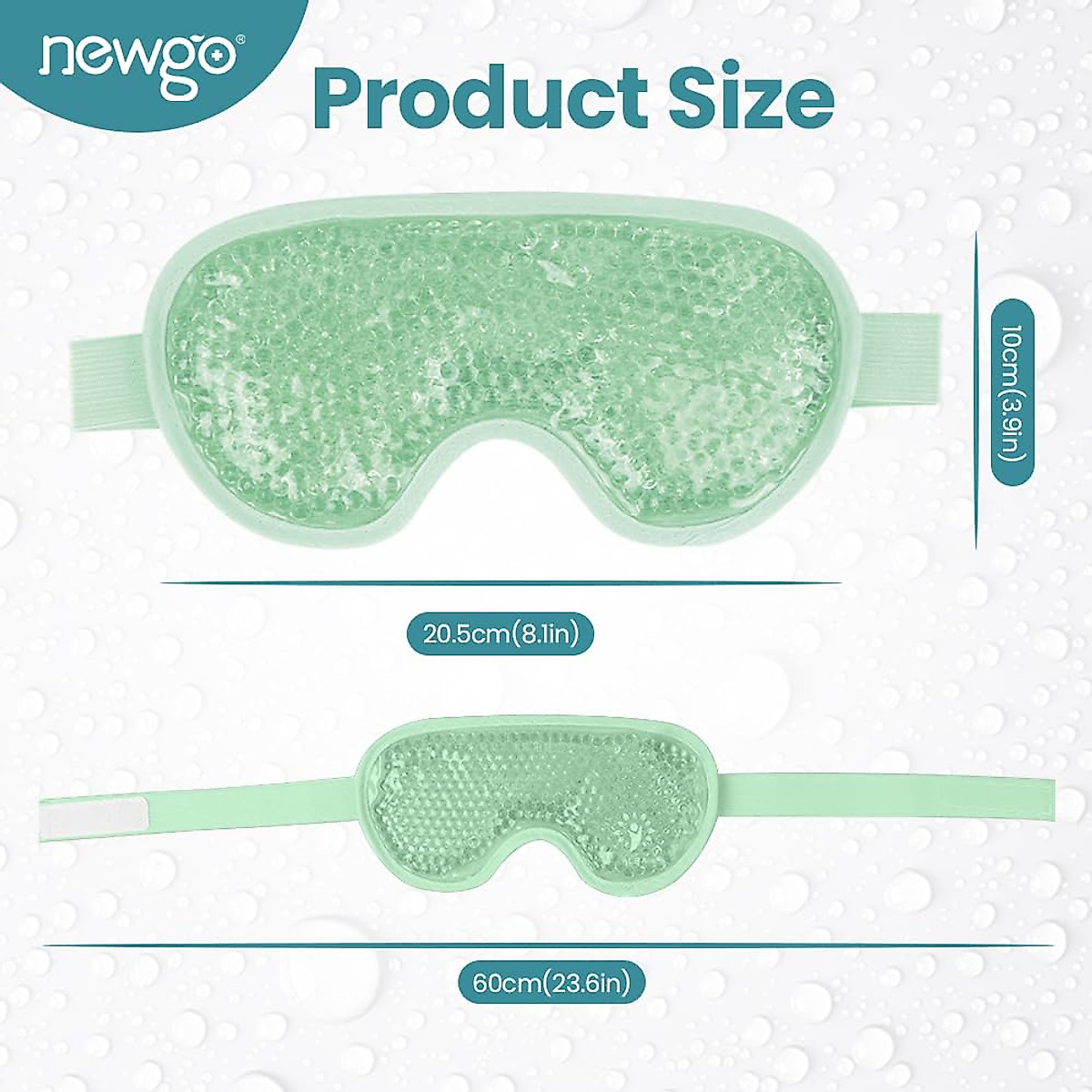 NEWGO Cold Eye Mask Cooling Eye Mask Reusable Eye Ice Pack for Puffy Eyes, Tired Eyes, Ice Gel Eye Mask for Eyes After Surgery, Migraines, Stress Relief, Itchy Eyes, Skin Care, Eye Spa - Green