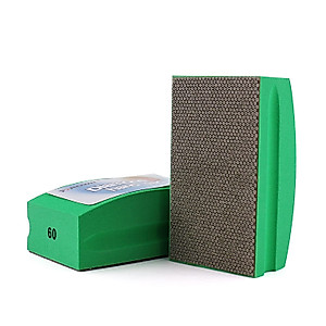 YDROWN Diamond Hand Polishing Pads Foam Back for Glass Granite Marble Concrete Stone Sanding and Polishing (60 Grit)