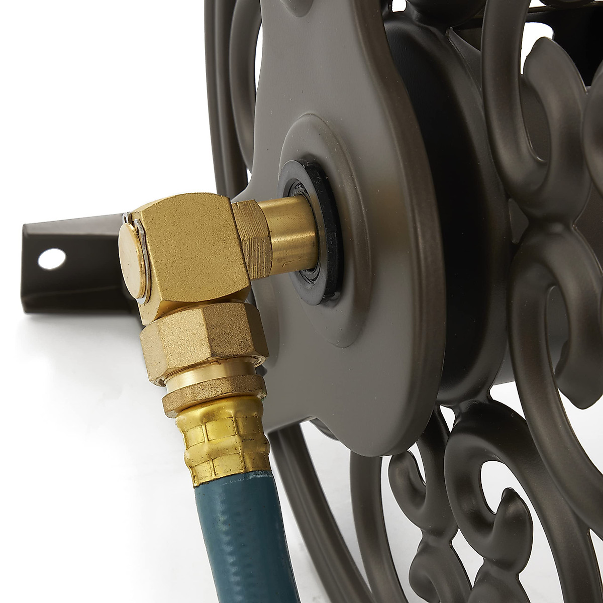 Liberty Garden LBG-708 125 Ft Decorative Steel Wall Mounted Hose Reel, Bronze (2 Pack)