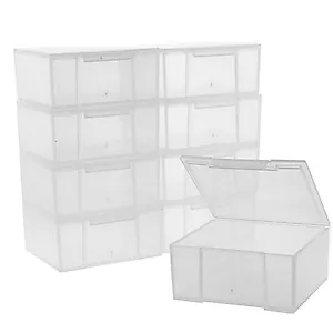 Paylak 10 Storage Square Clear Containers for Small Items Organizer 2.5 inches