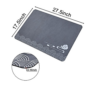 Kitchen Rug/Anti Fatigue Floor Mat Waterproof No-Slip Cushioned Kitchen Floor Mat Kitchen Rugs，Comfort Standing Mats for Home, Sink, Office（Brown）