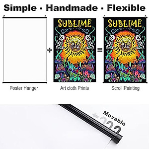 SAUSN Sublime Trippy Hippie Sun Wall Hanging Scroll Poster 16'' X 24'' Decor Artwork Painting Wall Art Print For Living Room Bedroom Home Fans Gift, 16''x24''
