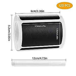 Chalkboard Labels 120pcs Marker Waterproof Blackboard Stickers with 1 Liquid Chalk for Mason Jars, Craft Rooms, Storage, Glass Bottle, Store Organize Home & Kitchen