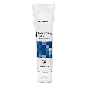 McKesson Lubricating Jelly, Sterile, Water Soluble, Unscented, Greaseless, 4 oz, 12 Count, 1 Pack