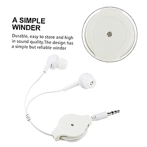 UKCOCO Wired Headphones Noise Cancelling Headphones Wired Ear Buds Headphone Wrap Noise Canceling Headphones Retractable Headphones Earplugs Earphone Soundproof Plug Sponge White