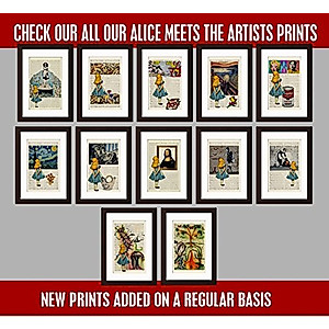 Alice In Wonderland Meets Andy Warhol’s Chairman Mao Marilyn Monroe And Herself Mounted/Matted Dictionary Art Ready To Frame Print