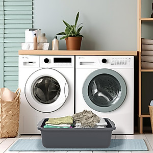 Vadidiya 24 L Plastic Utility Bus Tub, Large Commercial Bus Boxes, Gray, 4 Packs