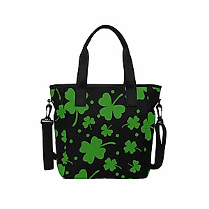 InterestPrint Ladies Tote Handbag, Lightweight Shoulder Bag Pocketbook St Patrick's Day Luck leaf