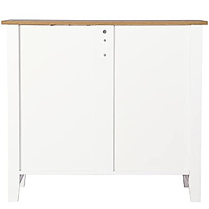 Friday discount Kitchen Sideboard Buffet Storage Cabinet with 2 Drawers, 1 Adjustable Shelf, 2 Doors Cupboard Console Table for Living Room, Dining Room, Hallway Furniture, Ivory White
