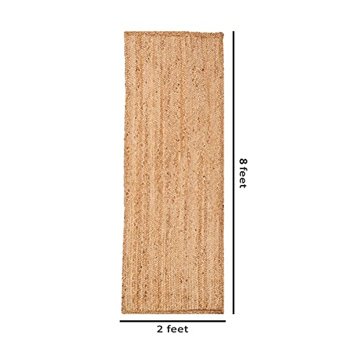 HOMEMONDE Braided 2 x 8 Feet Jute Rugs Hand Woven Doorway Runner Rug for Bedroom, Indoor