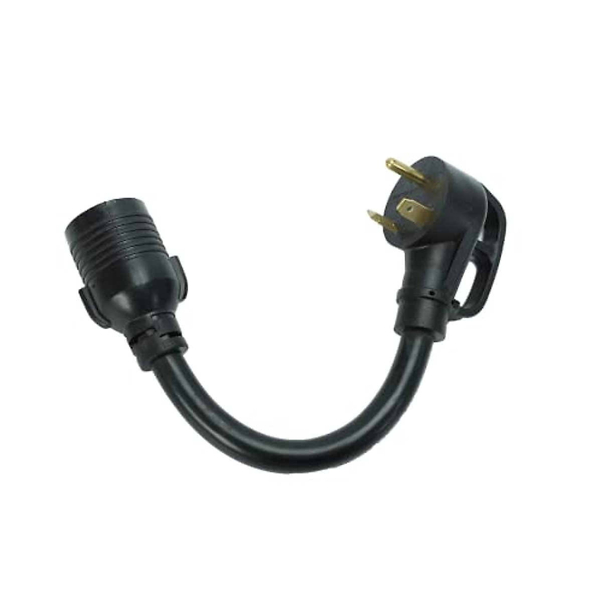 30 Amp RV Generator Transfer Switch Adapter Cord with Grip Handle, NEMA TT-30P to L14-30R Adapter Cord, 125/250V 3 Prong to 4 Prong Generator Plug Adapter, Generator to House Inlet Box, STW 10 AWG
