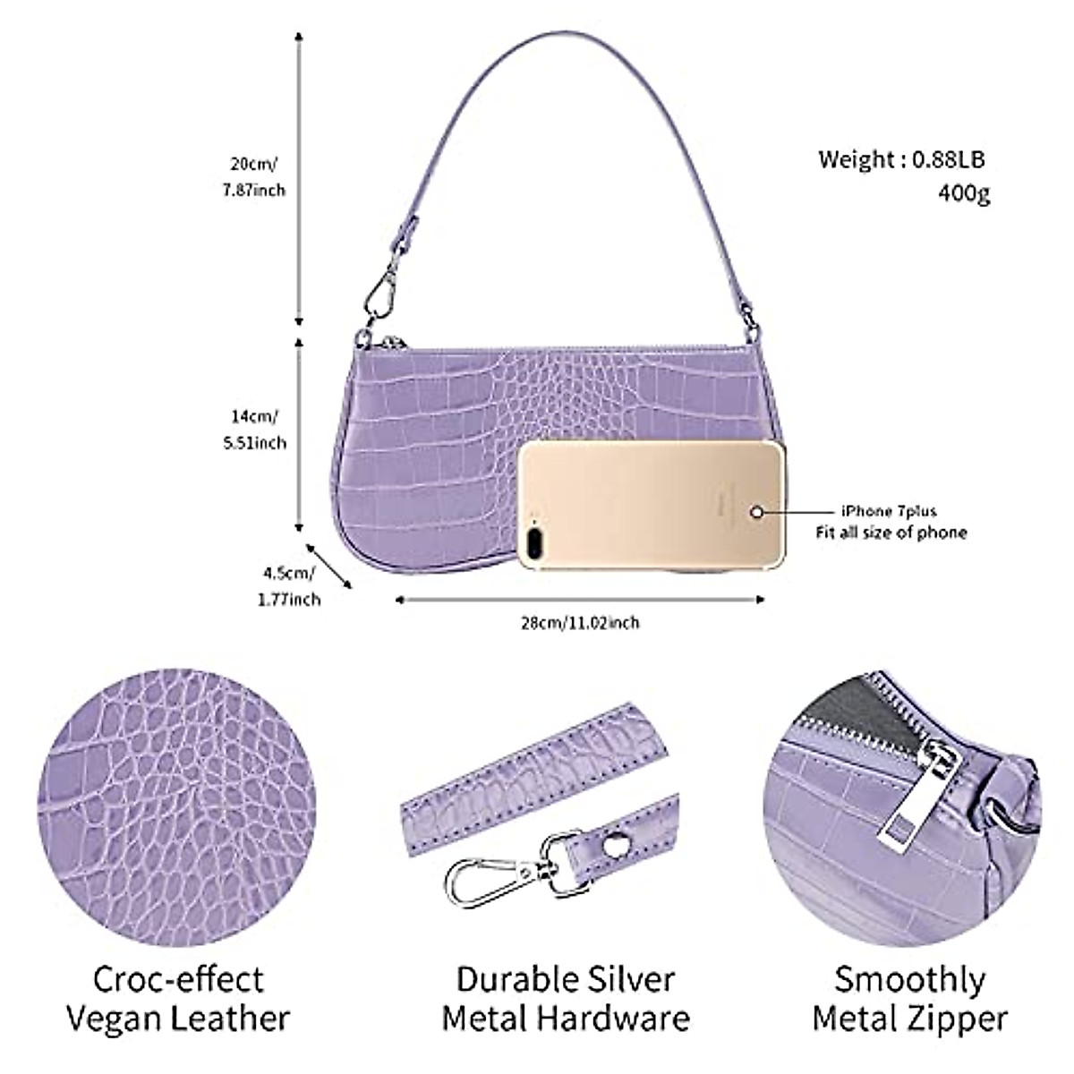 JW PEI Women's Eva Shoulder Handbag (Light Purple)