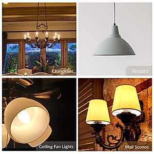 Simba Lighting Candelabra Flame Tip Clear CA10 25W E12 Base (12 Pack) Decorative Incandescent Light Bulbs 120V for Chandeliers, Ceiling Fan Lights, Pendants, Wall Sconces, Dimmable, Warm White 2700K