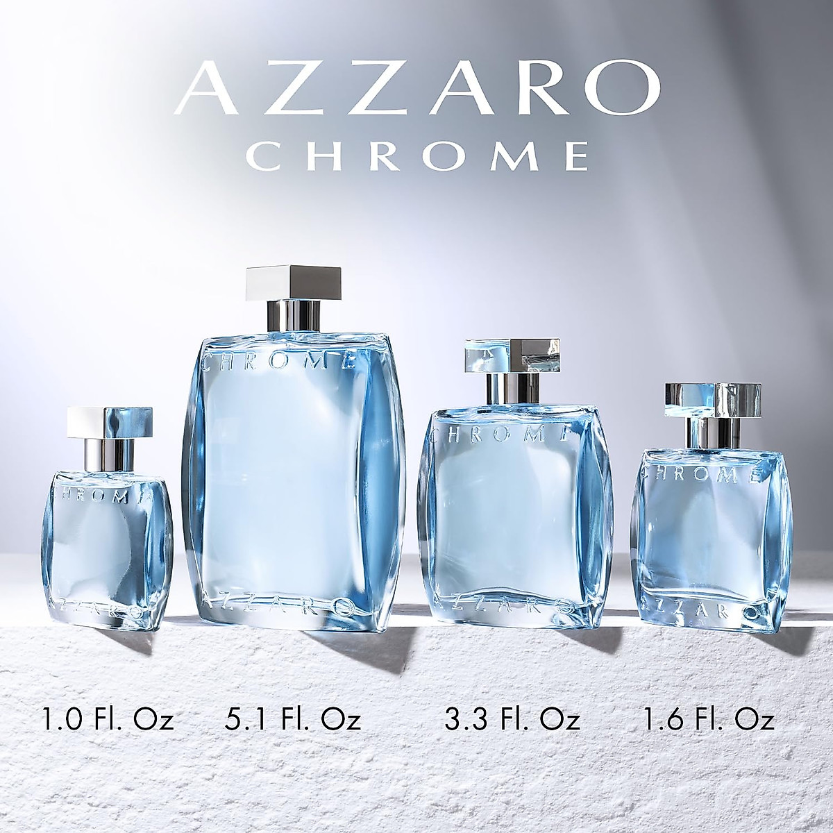 Azzaro Chrome Eau de Toilette - Fresh Aquatic Mens Cologne - Citrus, Woody, Musky Fragrance -Fresh Everyday Wear - Classic Summer Beach Scent - Luxury Perfumes for Men - Travel Size, 1.6 Fl. Oz