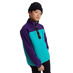 Burton Kids Spark Fleece Anorak, Parachute Purple/Dynasty Green, Large