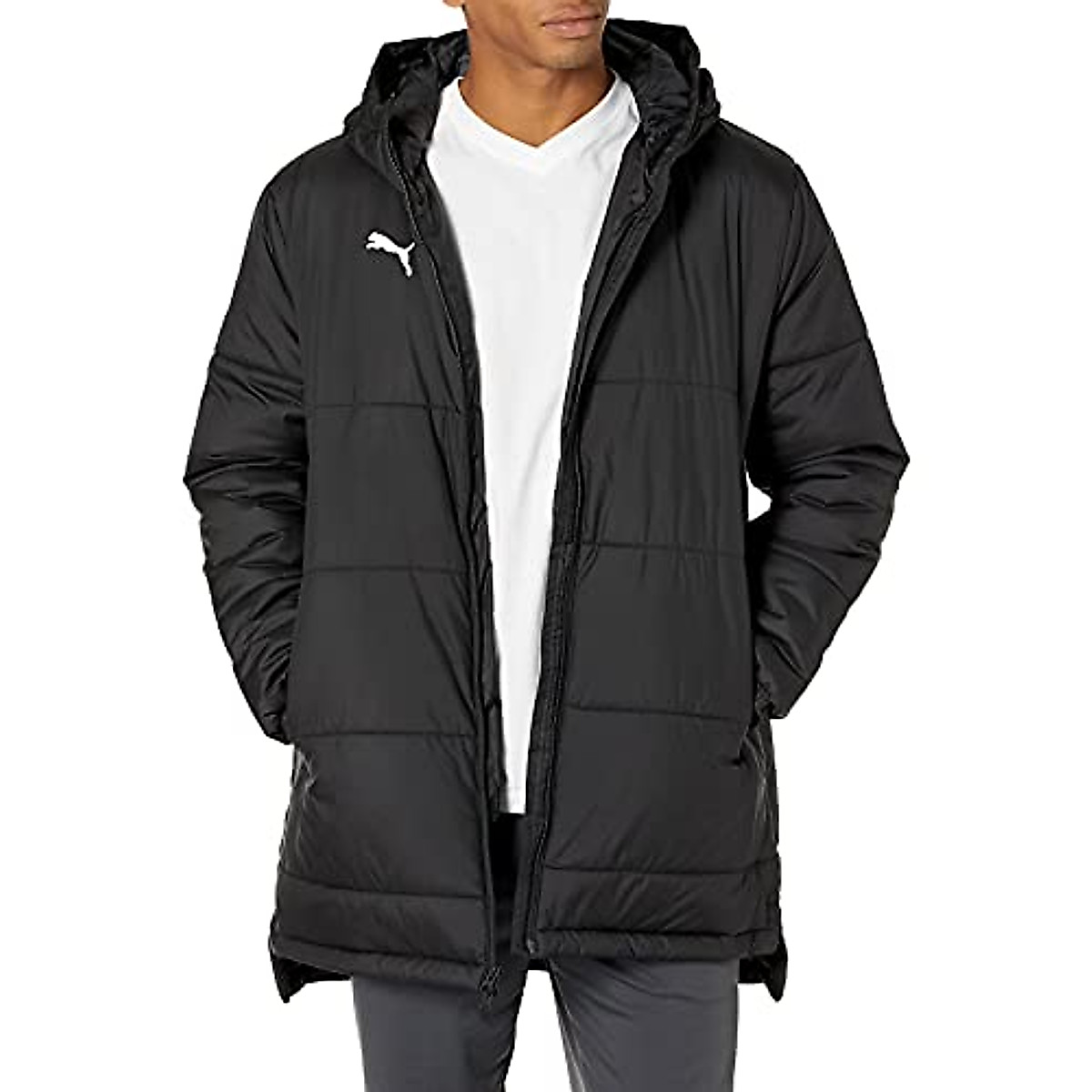 PUMA Men's Bench Jacket, Black/White, S