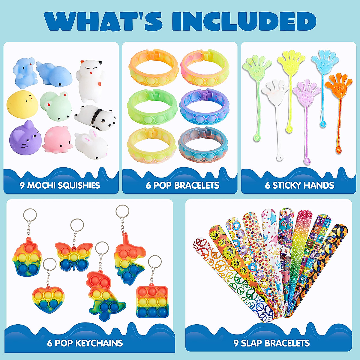 JOYIN 60 Pcs Party Favors for Kids, Popular Fidget Toys Pack, Goodie Bags Fillers for Kids Birthday Party, Prizes in Bulk for School, Pinata Stuffers, Classroom Prizes, Treasure Box Toys