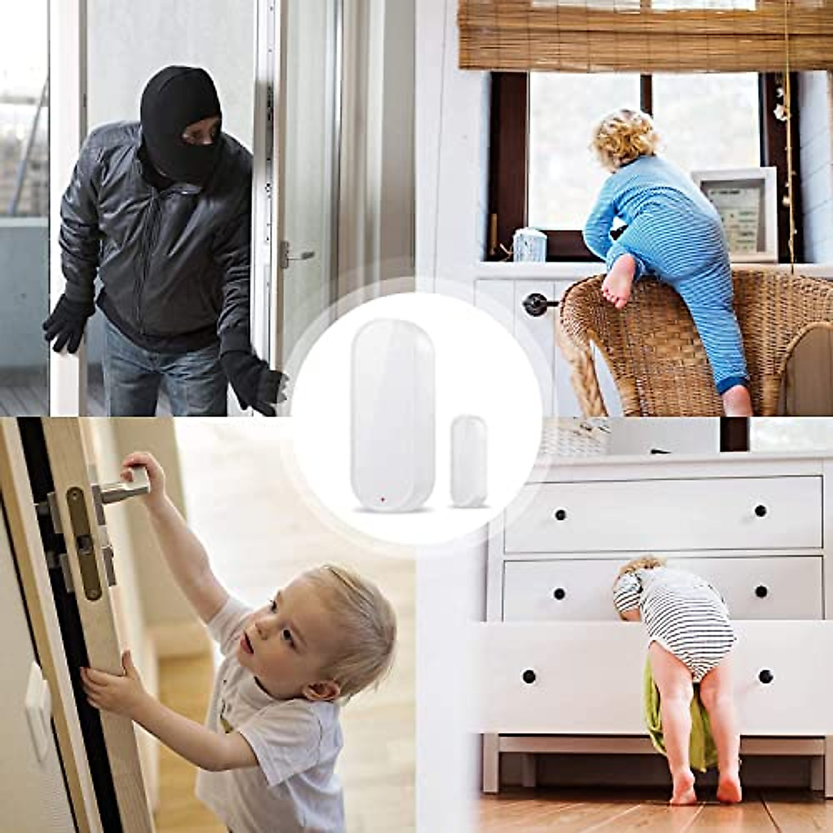 HEIMAN WiFi Door Sensor, Smart Window Door Sensor Alarm, Contact Sensor for Home Security, Wireless Magnetic Door Open Detector and APP Remote Notification (1 Pack+)