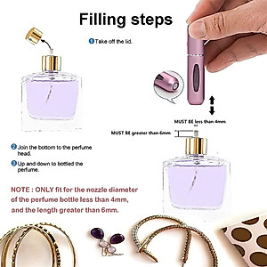 InfantLY Bright 5ml Perfume Atomizer Portable Liquid Container for Cosmetics Mini Aluminum Spray Empty Bottle Refillable for Traveling