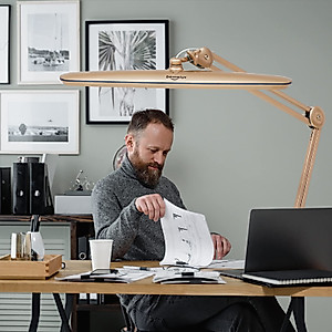 bemelux Task Lamp with Clamp, Bright 117PCS LEDs, Metal Swing Arm 24W 2200 Lumen Dimmable Led Desk Lamp for Architect Home Office Study Reading Dorm Workbench Craft, 23 Inch Lamp Head Work Lamp