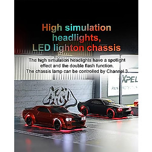 FLYCOLOR TurboRC 1:76 Mini Sports Car 4CH 2.4GHZ Remote Control Full Proportional RTR Kit with 2 Replaceable Body Shell (C75-Black)