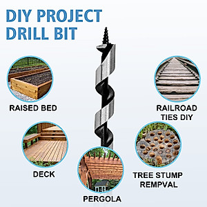 Masendelk Ship Auger Drill Bit 13 x 300mm (Slightly Larger Than 1/2 x 12 Inch), Wood Auger Bit with 11mm Hex Shank