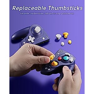 tenlox DOYOKY Joypad Controller for Switch/Switch OLED, Retro Gamecube Style Wireless Replacement, Switch Controllers with Replaceable Thumbsticks/Map Button/Turbo/6-Axis Gyro/Vibration