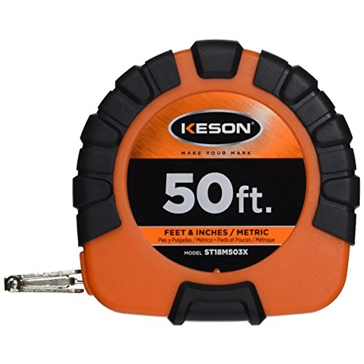 Keson ST18M503X Closed-ABS Housing Steel Tape Measures, Speed Rewind (Graduations: ft., in., 1/8 & cm, mm), 50-Foot / 15M