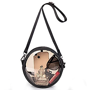 Clear Crossbody Bag, Round Clear Purse Bag for Women, Fashion Crossbody for Concert Prom, Party, Sports Events Festivals