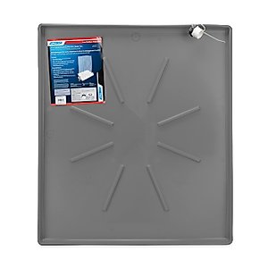 Camco Washing Machine Drain Pan | 31-inches x 35-inches (OD); 29-inches x 33-inches (ID) | Pewter (20788)